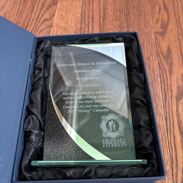 Custom Engraved Rectangle Designer Glass Award | Modern Glass Trophy ...