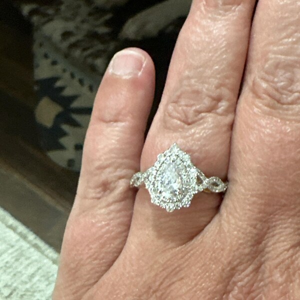 Vera Wang Love Collection Princess Cut Diamond 14K White Gold ...