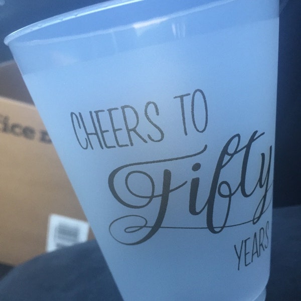 50th Birthday Cup, 50th Birthday Party, Cheers to 50 Years, Frosted ...