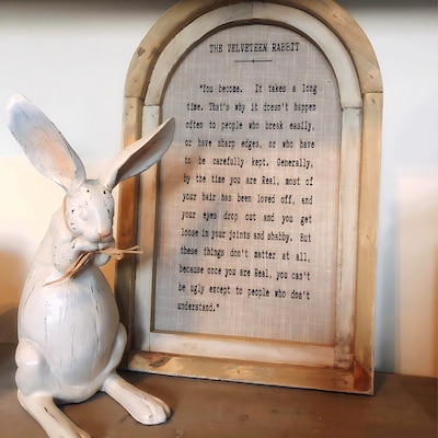 Velveteen Rabbit Wall Art 14 X 22 Arch Window Frame Linen Wall Hanging ...