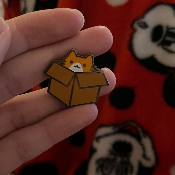 Box Cat - Hard Enamel Pin - Cute Lapel Pin Gift Stocking Stuffer - Etsy