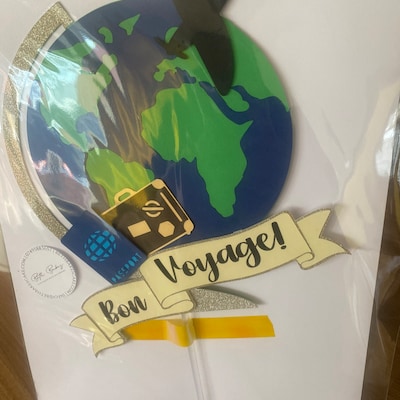 Bon Voyage Cake Topper - Etsy UK