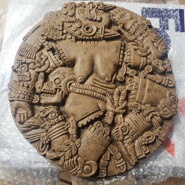 History Aztec Maya Artifact Coyolxauhqui Moon Goddess Wall Relief ...