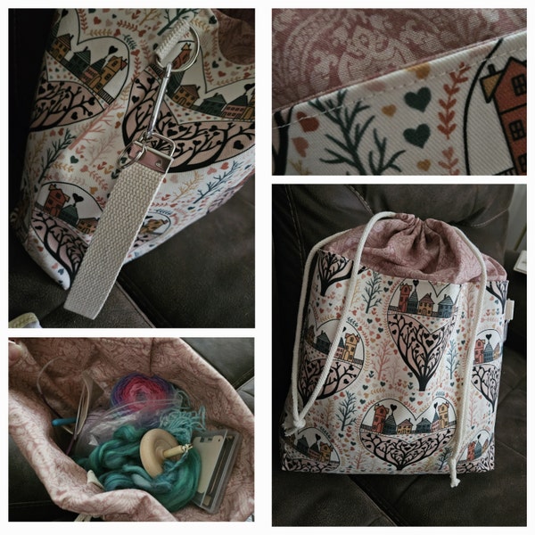 Smileys Knitting Project Bag, Crochet Zippered Pouch, Yarn Sock Tote - Etsy