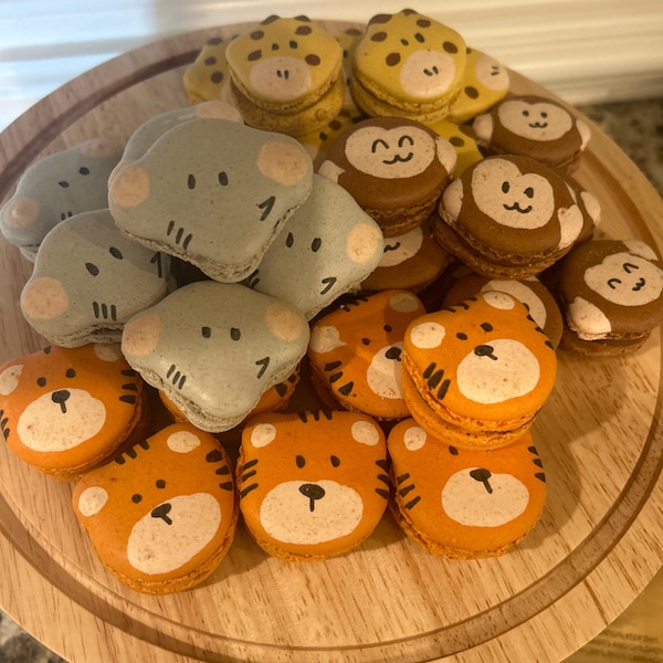Zoo Animals French Macarons 12 or 24 - Choose Your Flavors - Elephant ...
