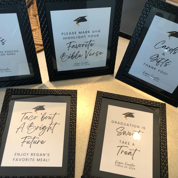 EDITABLE Graduation Party Signs Template Bundle, Printable Graduation ...
