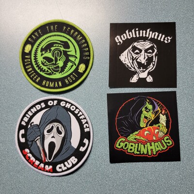 PATCH SCREAM / GHOSTFACE Fan Club Badge woven Horror Movie Ghost Face ...