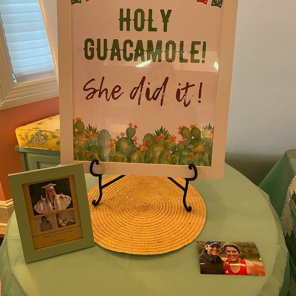 Holy Guacamole She Did It! PRINTABLE 8x10/16x20” Cactus Themed Sign ...
