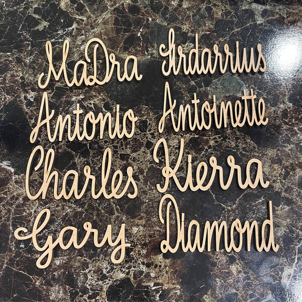 MDF Laser Cut Names Wedding Place Names Table Decoration - Etsy