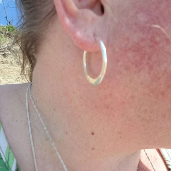 Large Gold Hoops / Big Hoops / Golden / Spiral / Boho / Rustic ...