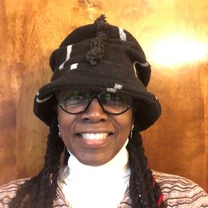 Women's Mud Cloth Hat, Mustard Yellow Wide Brim Cloche, Handmade Hat ...