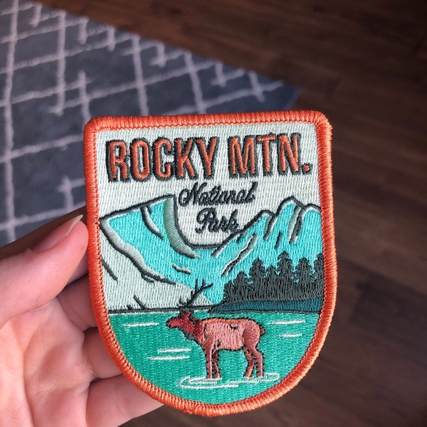 Rocky Mountain National Park Full Embroidered Illustrated Iron-on Patch ...
