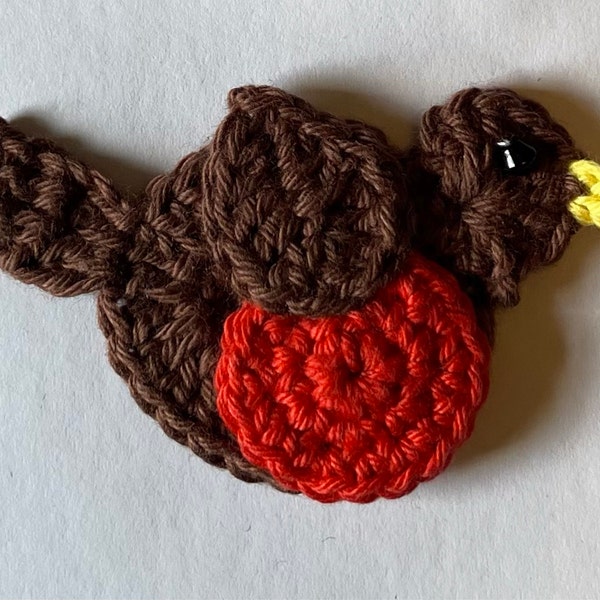 Robin Applique,crochet Christmas Robin Applique,robin Motif ...