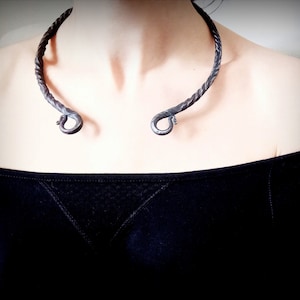 Forged Iron Neck Torc, Forged Torc, Viking Torc, Medieval Nordic Torc ...