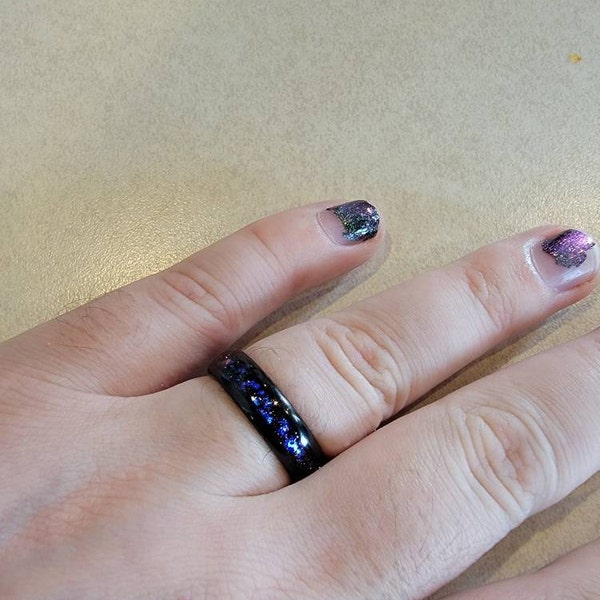 Orion Nebula Ring, Tungsten Outer Space Ring, 8mm-6mm-4mm Man Woman ...