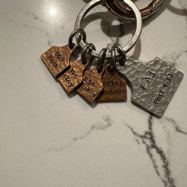 Tiny Ear Tag, Mixed Metal Tag, Multiple Ear Tags, Cow Necklace, Sheep ...