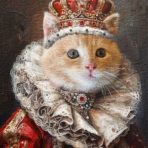 Custom Cat Royal Portrait From Photo, Royal Dog Portrait, Regal Cat ...