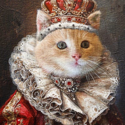 Custom Cat Royal Portrait From Photo, Royal Dog Portrait, Regal Cat ...