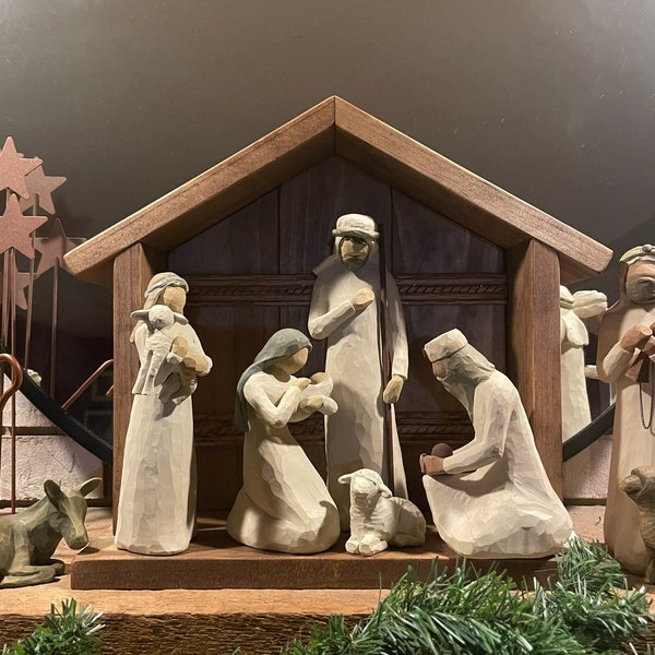 Wood Nativity Stable / 3 Sizes Stable for Willow Tree Creche Nativity ...