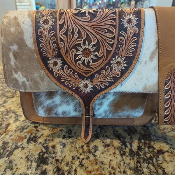 Western Leather Jewelry Case, Hair on Hide Jewelry Holder, Jewelry Box ...