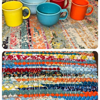 Woven Rag Rug White Blue and Sage Green Home Decor 40x19.5 - Etsy