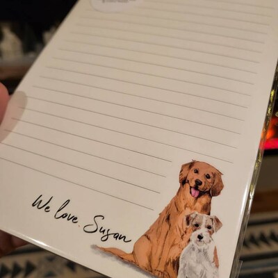 Personalized Dog Animal Notepad Stationery, to Do List Notepad, Cute ...