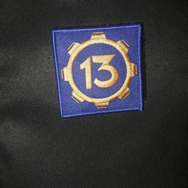 Vault 13 Fallout Style Patch Cosplay 3.5"x3.5" Inches Square Hook and ...