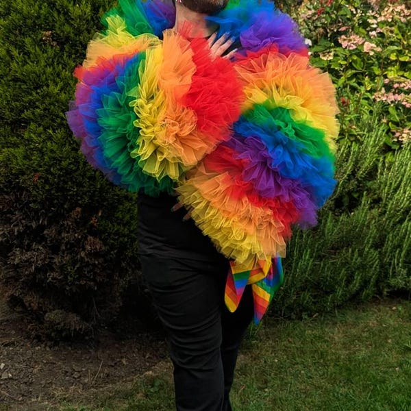 Andrea Crop Jacket in Rainbow Colors Length 50 Cm (20 Inches) LGBTQ ...