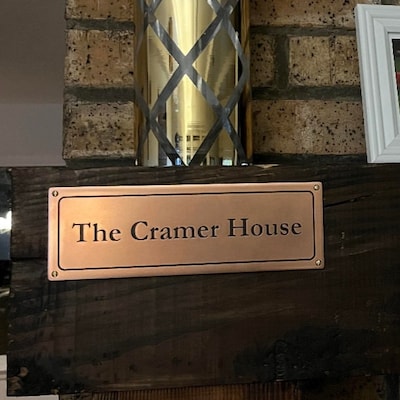 Antiqued Brass Plaques Solid Brass Name Plates Custom House Signs ...