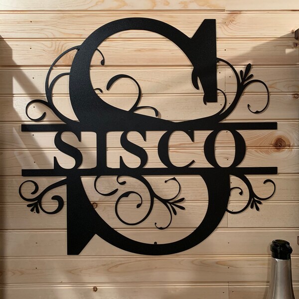 Personalized Family Name Metal Sign, Metal Monogram Sign, Last Name ...