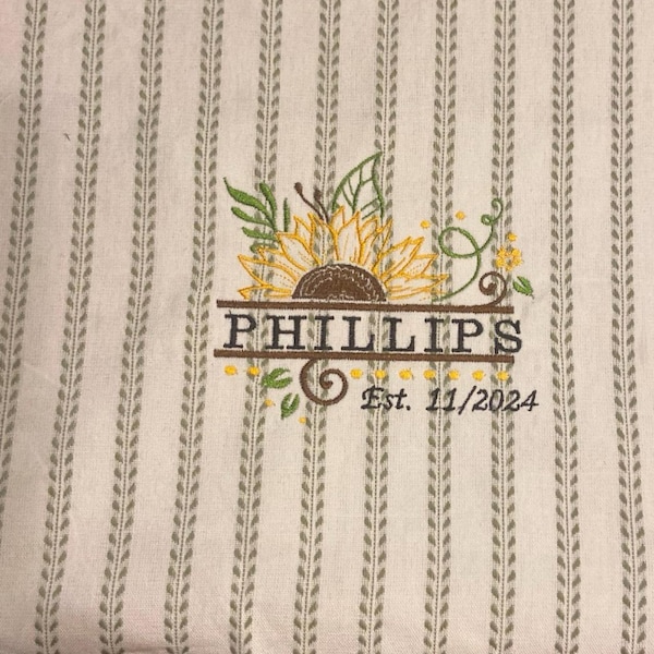 Sunflower Monogram Name Drop Machine Embroidery Design/ Machine ...