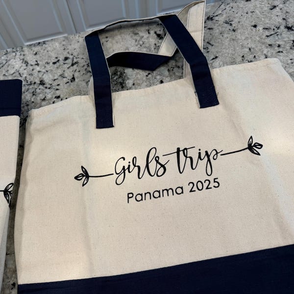 Zipper Tote Bag, Girls Weekend Tote, Girls Trip Tote, Girls Trip Bag ...