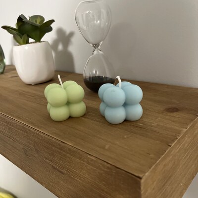 SMALL Bubble Cube Candle, Small Scented Candle, Hand Poured Cute Candle ...