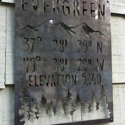Mountain Coordinates & Elevation Sign Custom Coordinates Sign Mountain ...