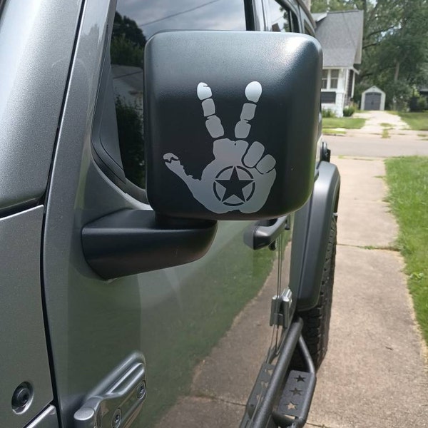 Custom Wave Decals- Set of 2 Fits Jeep Wrangler| Peace Wave | JK, JL ...