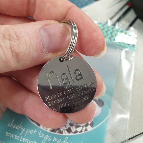 Ugly Crying Dog Tag, Personalised Dog Tag, Dog Tag, Dog, Dog Collar ...