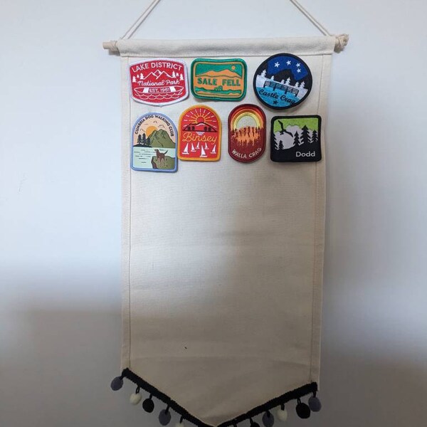 Large Pennant Flag Enamel Pin Badge Display Banner With Grey, White ...