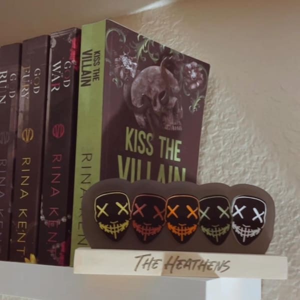 Officially Licensed Legacy of Gods Heathens Masks Bookshelf Sign; Dark ...