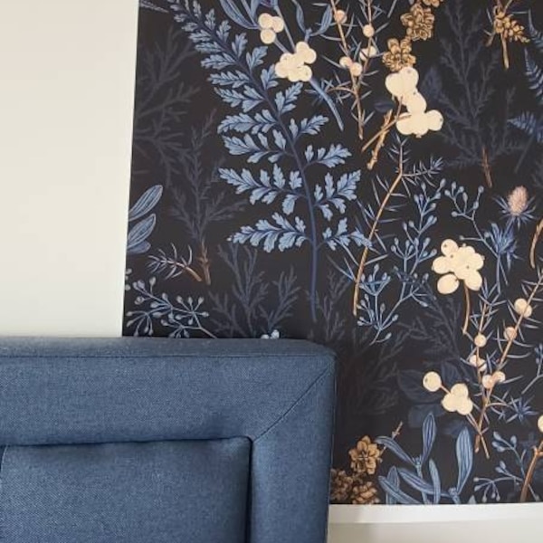 Muted Dark Brown Forest Wallpaper, Vintage Botanical Forest Wallpaper ...