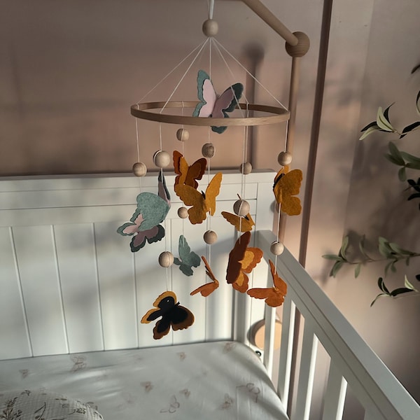 Butterfly Baby Mobile, Butterflies Crib Mobile Girl, Floral Nursery ...