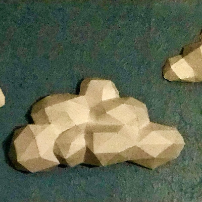 Papercraft Digital PDF Template for Clouds, DIY 3D Clouds, Origami,low ...