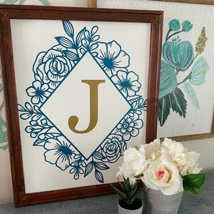 Floral Frame SVG, Floral Frame Cut File, Diamond Flower Frame, Floral ...