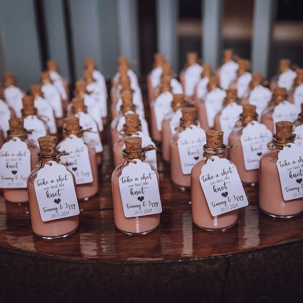 Take a Shot Wedding Favours - 50ml Empty Glass Bottles for Wedding ...