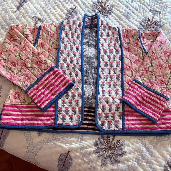 Cotton Women's Quilted Jacket Patchwork Boho Style Quilted Handmade ...