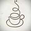 Wire Cup Art | Coffee Tea Station Decor | Hot Beverage Art | Wire Decor ...