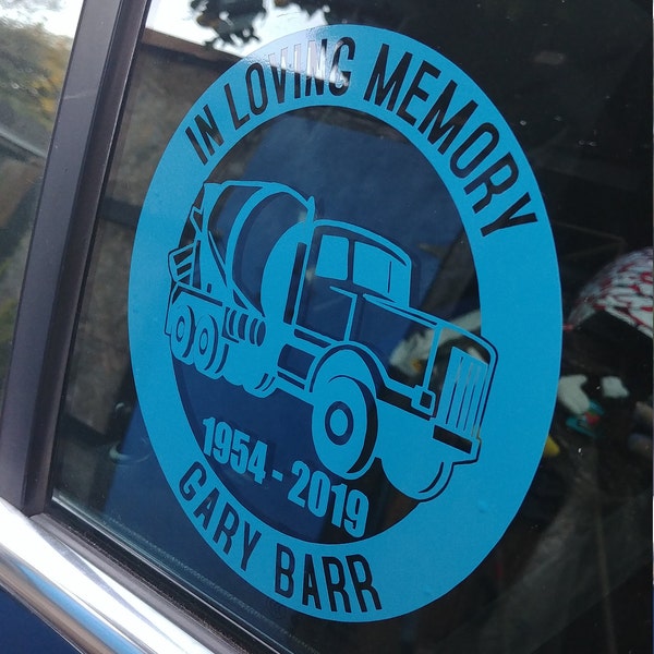 In Memory Cement Mason Vinyl Decal Sticker - Personalize With Name and ...