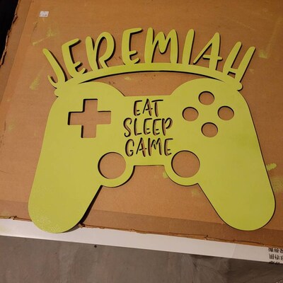 Name Sign Gamer Kids Room Sign Game Controller Boys Room Wood Sign ...