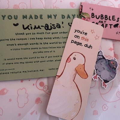 Duck Bookmark You're on This Page Cute Bookmark Double Printed ...