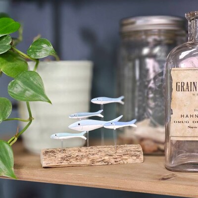 The blue Collection Tin of Sardines Fish Hanging Metal Tin Decoration ...