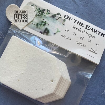 Seed Paper Tags 2.5 Wide by 3.375 Tall Wildflower Handmade Paper Pick ...